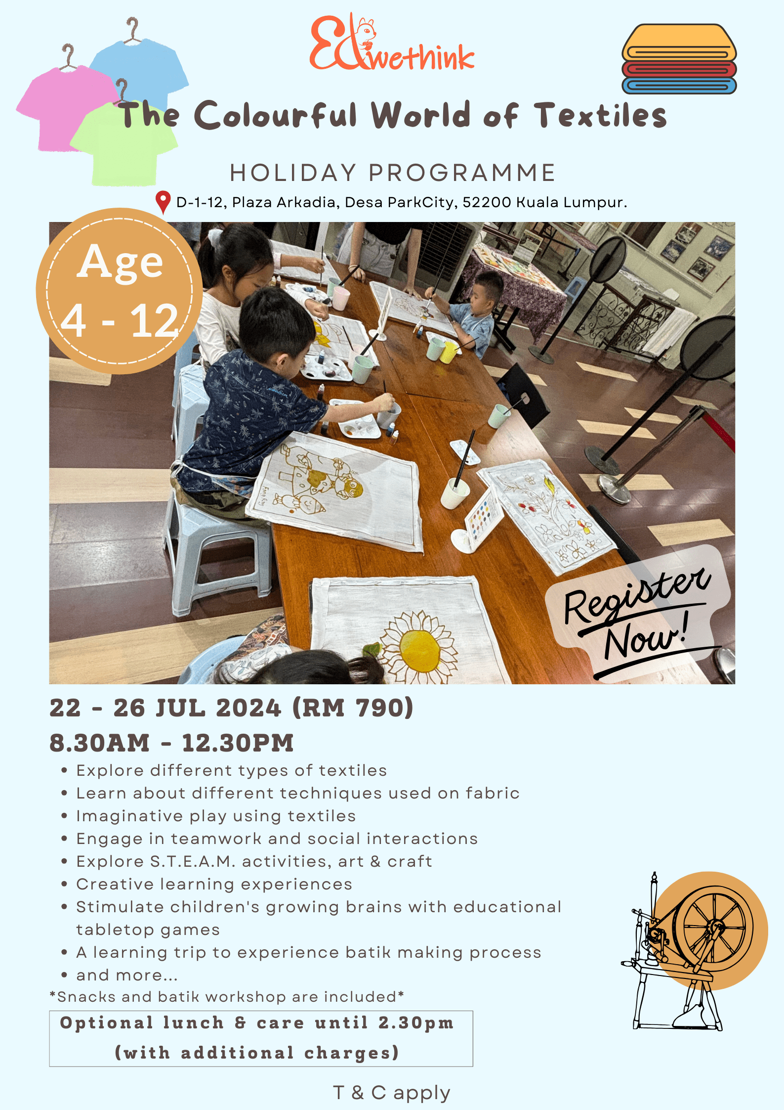 【4~12y】5-Day Holiday Program | The Colourful World of Textiles｜Niceday